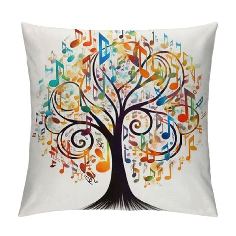 Comio Watercolor Music Tree Canvas Wall Art Treble Clef Art Canvas