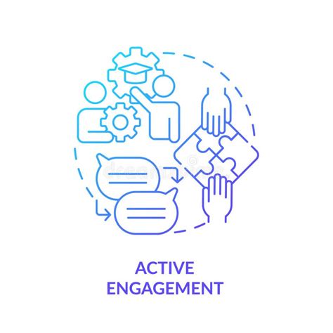 Gradient Line Icon Active Engagement Concept Stock Vector