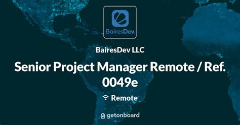 senior project manager ref 0049e at bairesdev llc remote work from home get on board