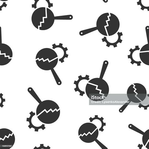 플랫 스타일의 기어 아이콘루페 흰색 격리 된 배경에 유리 벡터 그림을 돋보이게합니다 Seo Exploration 원활한 패턴