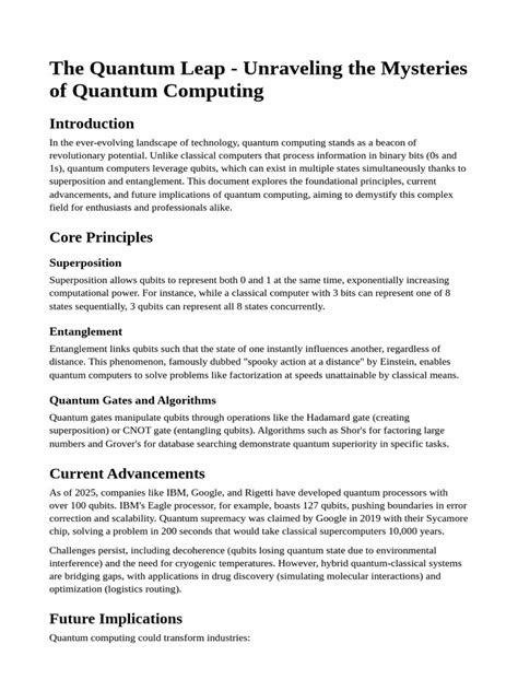 Quantum Leap Pdf Quantum Computing Computing
