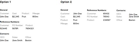 Tables Best Way To Layout Information To Optimize Readability User