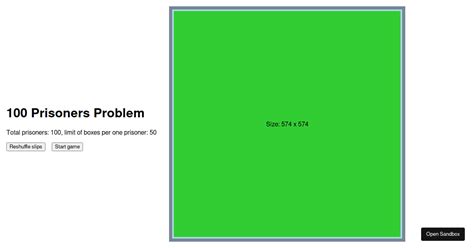 100 Prisoners Problem Codesandbox