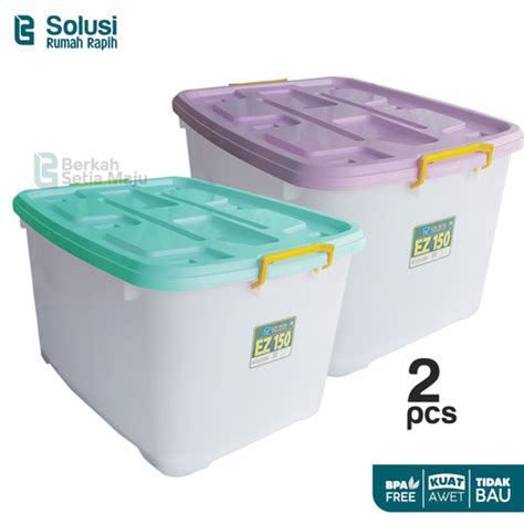 Jual ISI 2 CONTAINER BOX 150 LITER EZY BSM KONTAINER BOX PENYIMPANAN Kota Depok BERKAH
