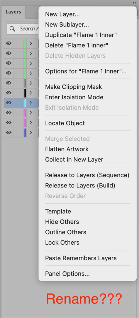 make the rename option available in the layer op adobe community