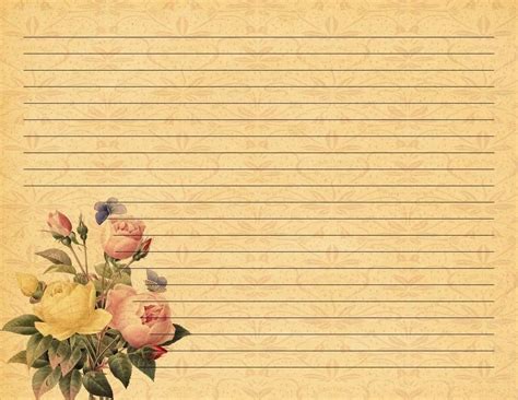 Old Fashioned Paper With Flowers
