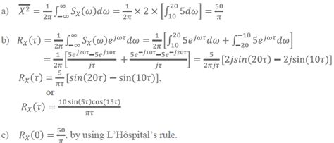 Solved Spectral Density Below Is The Question And Below Chegg