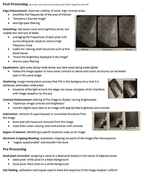 Post Processing Notes Medical Radiography Radiography Student Post Processing Notes Medical Radiography Radiography Student