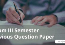 BSc Computer Science III Semester Previous Question Papers Calicut University