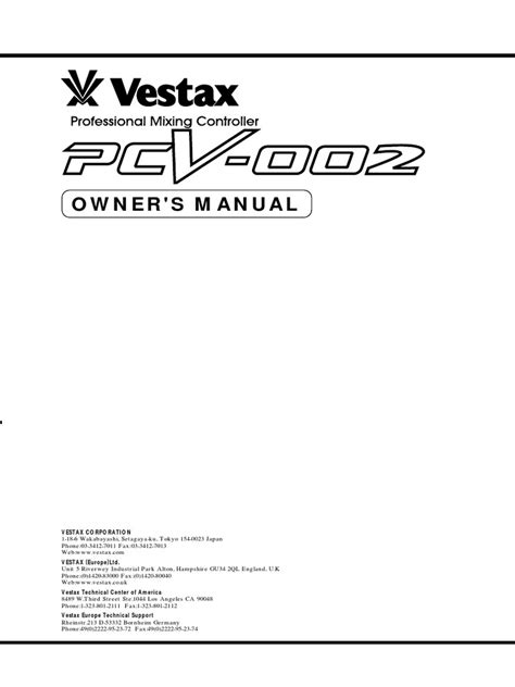 Vestax Pcv 002 User Manual Pdf Pdf