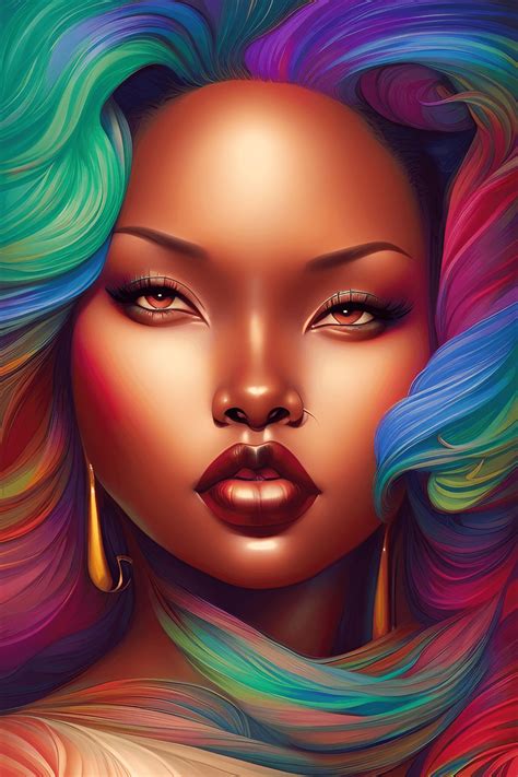 Beautiful Black Woman Curvy Model · Creative Fabrica