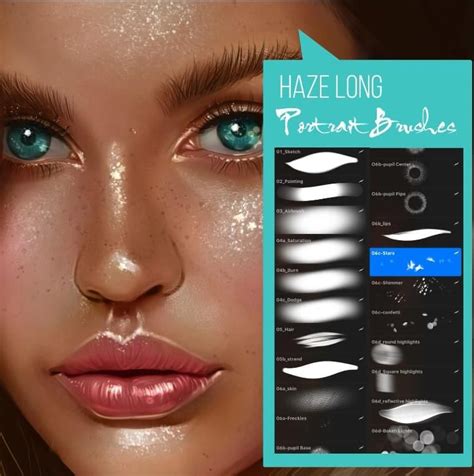 haze long procreate portrait brushes by haze long