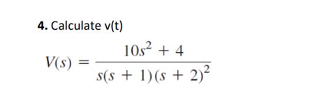 Solved Calculate V T V S S S S S Chegg Com