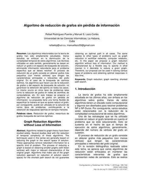 Pdf Graph Reduction Algorithm Without Loss Of Information