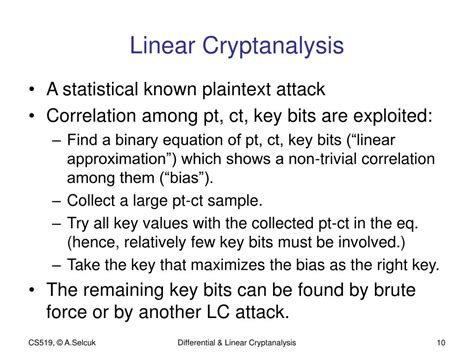 ppt differential and linear cryptanalysis powerpoint presentation id