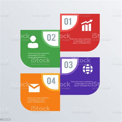 정보 인포그래픽 템플릿 디자인 4가지 옵션 단계 또는 프로세스가 있는 비즈니스 개념 인포그래픽 벡터 시각화는 워크플로 레이아웃 다이어그램 연례 보고서 웹에 사용할 수