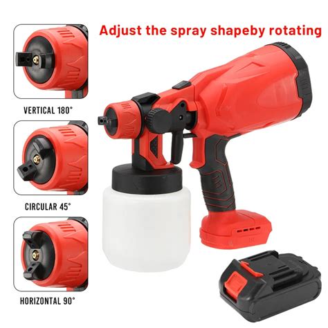에어스프레이건 페인트 후끼 도색 분사기 무선 전기 스프레이 건 255mm 노즐 에어 브러시 800ml 티몬
