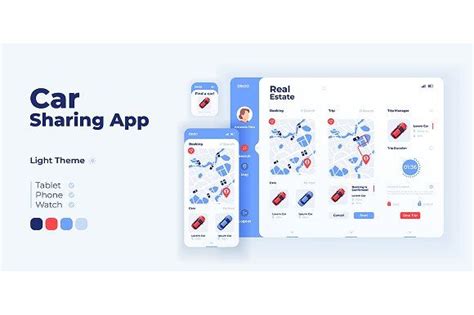 Ridesharing App Interface App Interface Car Sharing App Interface
