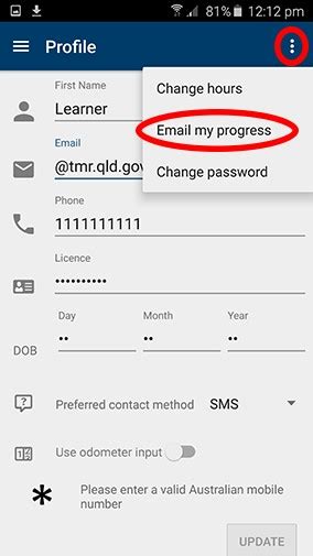 Learner Logbook App Help For Android Transport And Motoring Queensland Government