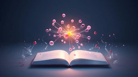 Premium Photo A 3d Rendering Of An Open Book With Atom Symbols