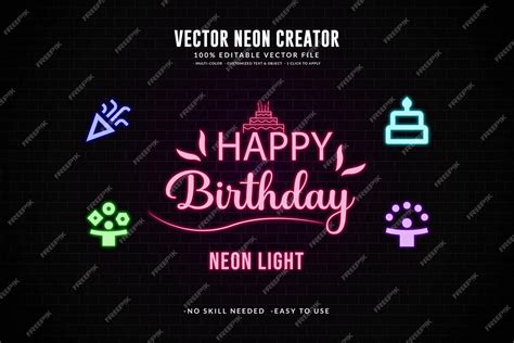 Premium Vector Editabile Neon Effect Work With Text And Shape