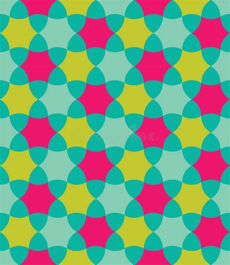 Vector Modern Seamless Colorful Geometry Pattern Flowers Stock Vector