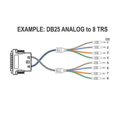 Db25 To Dual Rj45 Adapter With Tascam Digital Analog Pinout — American Recorder Technologies Inc