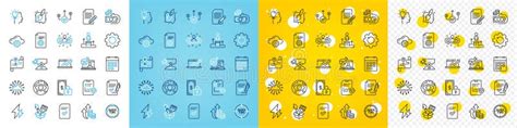 Vector Icons Set Of Idea Tips And Cloud Computing Line Icons For Web
