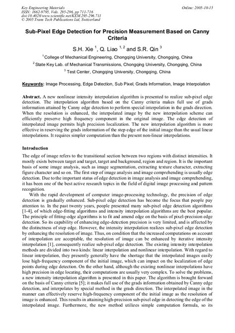 Sub Pixel Edge Detection For Precision Measurement Based On Canny