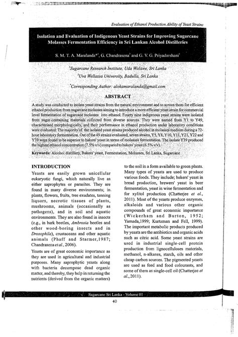 Pdf Ptp 03 Isolation And Evaluation Of Indigenous Yeast Strains For