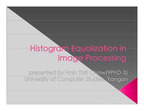 histogram equalization image processing presentation