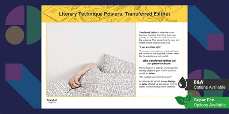 Literary Technique Posters Transferred Epithet Twinkl