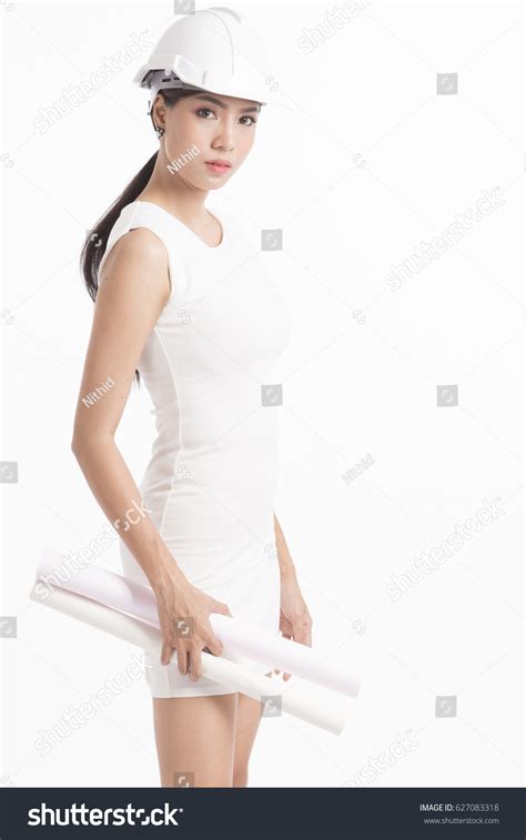 Sexy Girl Structural Engineer Drafting Paper Stock Photo 627083318 Shutterstock
