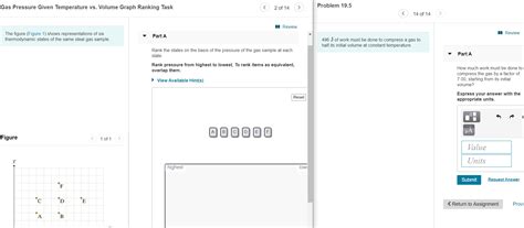 Solved Gas Pressure Given Temperature Vs Volume Graph