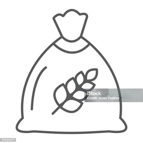 밀 백 얇은 라인 아이콘 곡물 및 농장 종자 자루 기호 벡터 그래픽 흰색 바탕에 선형 패턴 10에 대한 스톡 벡터 아트 및 기타 이미지 Istock
