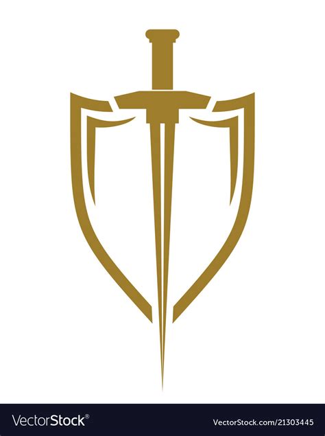 Sword And A Shield Royalty Free Vector Image Vectorstock