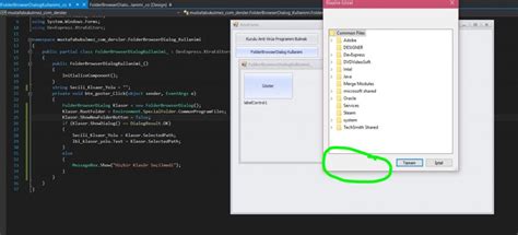 folderbrowserdialog c example Mustafa BÜKÜLMEZ