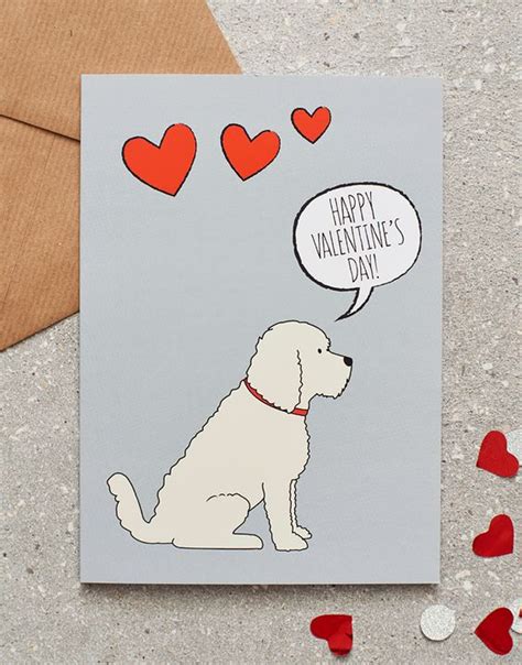 Apricot Cockapoo Valentines Day Card Golden Retriever Valentine