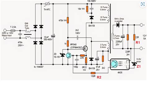 Explanation Of The Working Of The Feedback Circuit In An Smps Power Supply Electrical