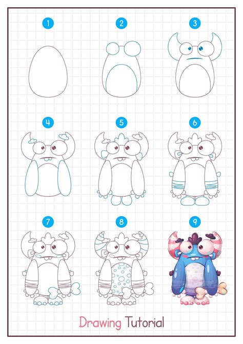 How To Draw A Monster Step By Step Drawing Tutorial Draw Guide
