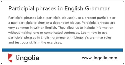 Participle Clauses In English Grammar