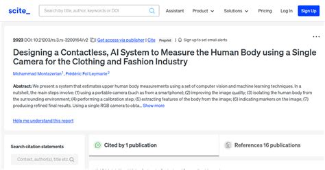 Designing A Contactless Ai System To Measure The Human Body Using A Single Camera For The