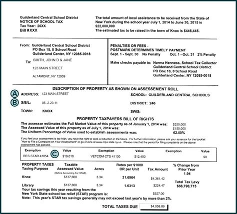 Printable Property Tax Receipt Template