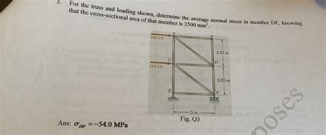 [solved] For The Truss And Loading Shown Determine The Average Normal Stress Solutioninn