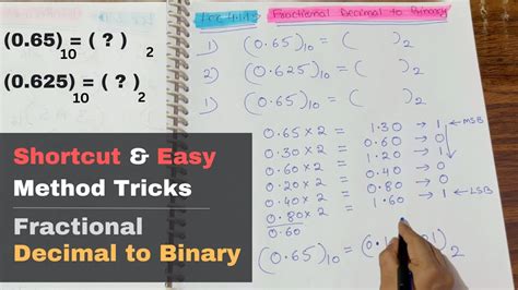 Lec 34 Decimal Fractions To Binary Easily Number System Cs Youtube