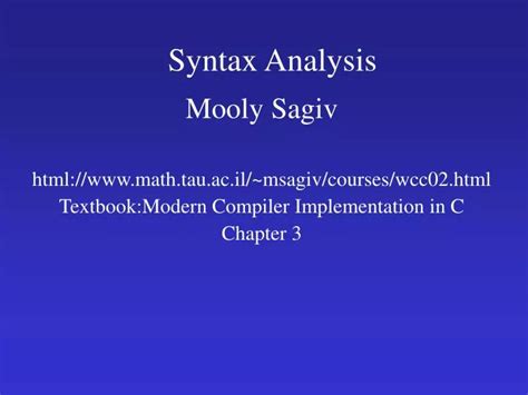 PPT Syntax Analysis PowerPoint Presentation Free Download ID