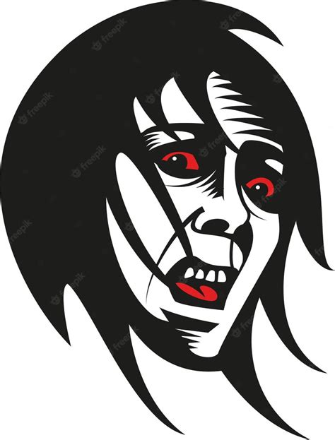 공포에 질린 남자의 겁에 질린 얼굴 이미지를 가진 남자의 벡터 그래픽 프리미엄 벡터