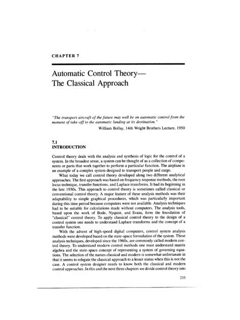 Classical Control Pdf