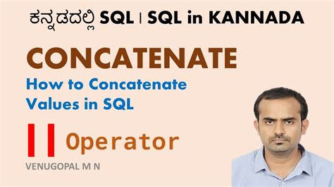 Dbms And Sql In Kannada 11 Sql Concatenate Usage Of In Sql