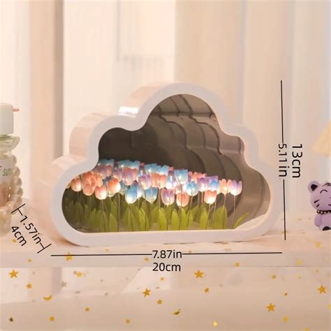 1pc 구름 튤립 야간 조명 수제 빛나는 Led 테이블 램프 홈 침실 장식 크리 에이 티브 생일 선물 여자 Temu